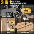Impact Wrench Compatible with DeWalt 20V Battery: 1/2 Inch Hog Ring ...