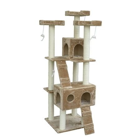 71-Inch Cat Tree Furniture Pet Tower House with Scratch Post and Condo ...