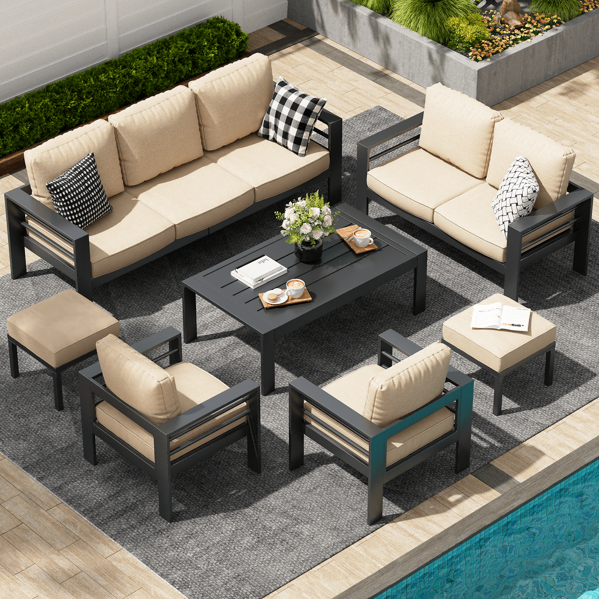 Click here for Yodolla 7-Piece Aluminum Outdoor Patio Furniture S... prices