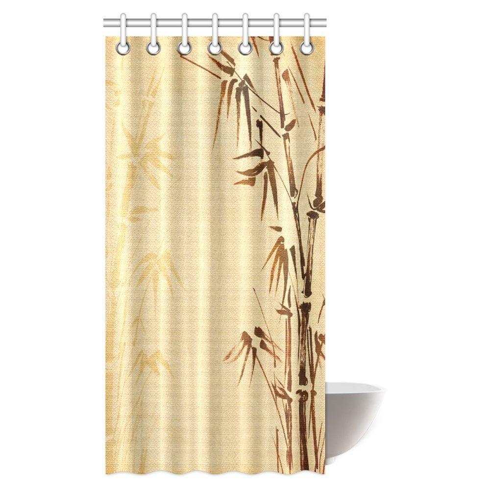 Mypop Bamboo Decor Shower Curtain Abstract Tree And Bamboo Pattern