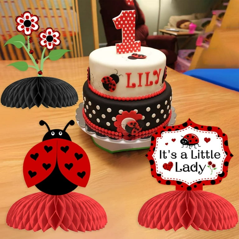 Red And Black Baby Shower Table Decorations