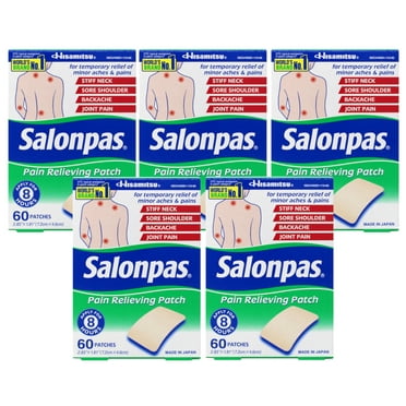 Salonpas 2 Pack Small Pain Relief Patches, 60 Per Box, Works For 8 ...