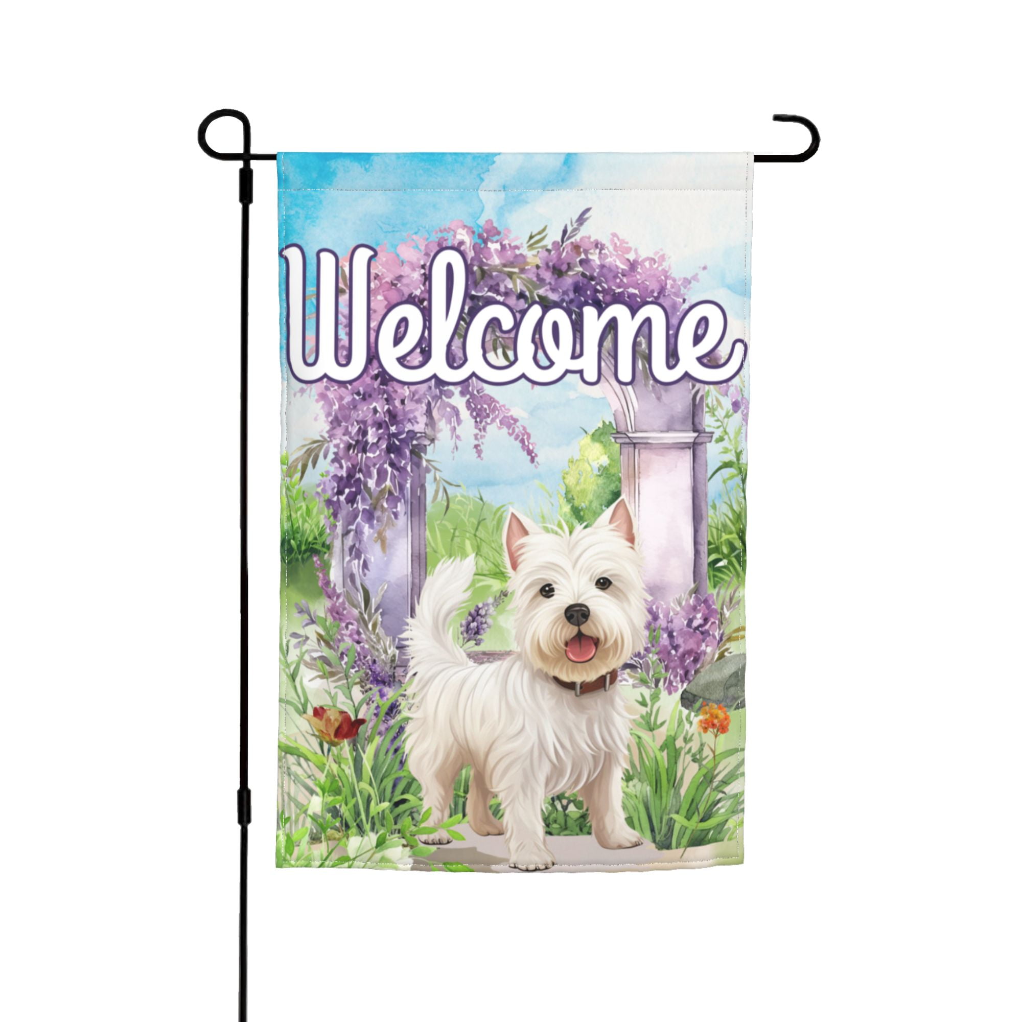 VIVACITE Dog Garden Flag Welcome Garden Flags 12x18 Double Sided Garden ...
