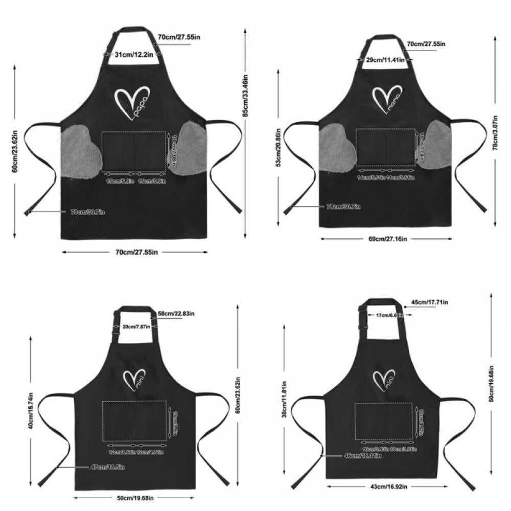 4-piece Kitchen Cooking Apron Love Pattern Parent-child Apron, Suitable ...