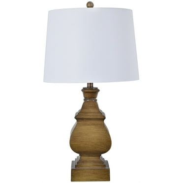 Rectangular Shade Table Lamp With Wood & Metal Base Set of 2, Natural ...