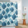 Bathroom Shower Curtain Abstract Blue Gradient Geometric Waterproof ...