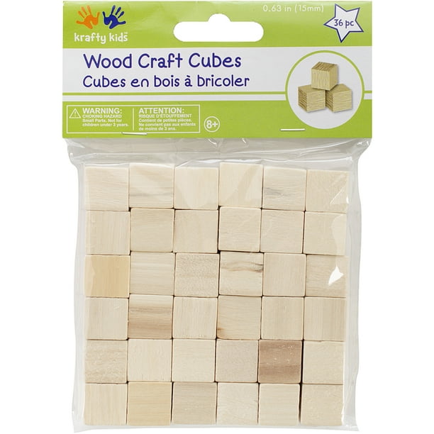 Craftwood Cubes .625" 36/Pkg-Natural - Walmart.com