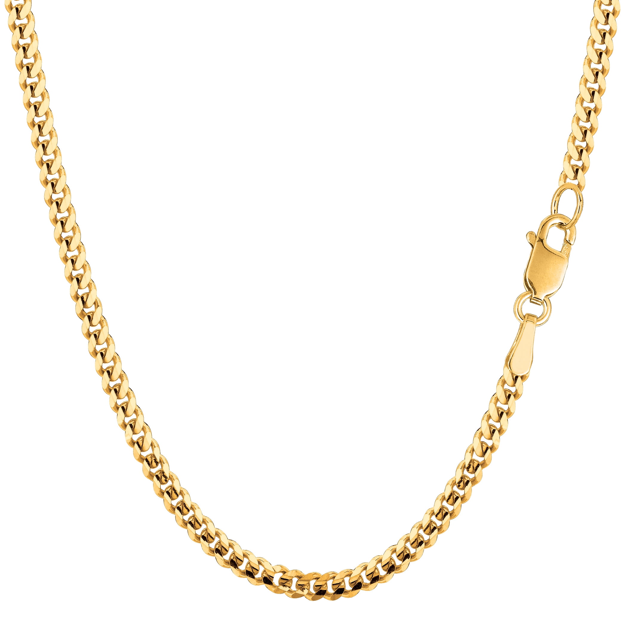 14k Yellow Gold Gourmette Chain Necklace, 3.0mm, 30" - Walmart.com