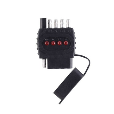 4-Way Flat Trailer Wiring Tester [Nickel-Plated Copper Terminals] [Male ...