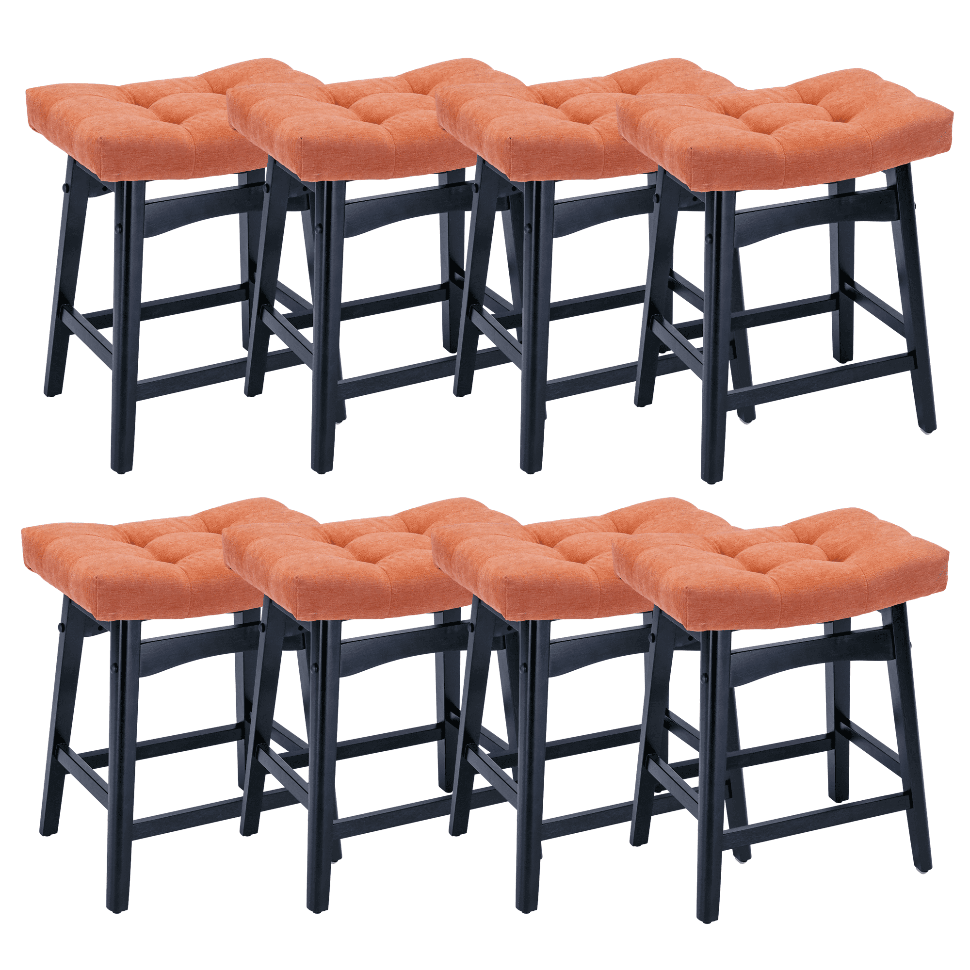 Velvet Backless Counter Height Upholstered Barstools, Bar Stools Seat ...