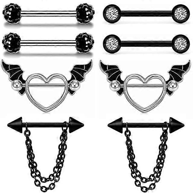 Piercing para pezón con forma de corazón y ala de murciélago, de ...