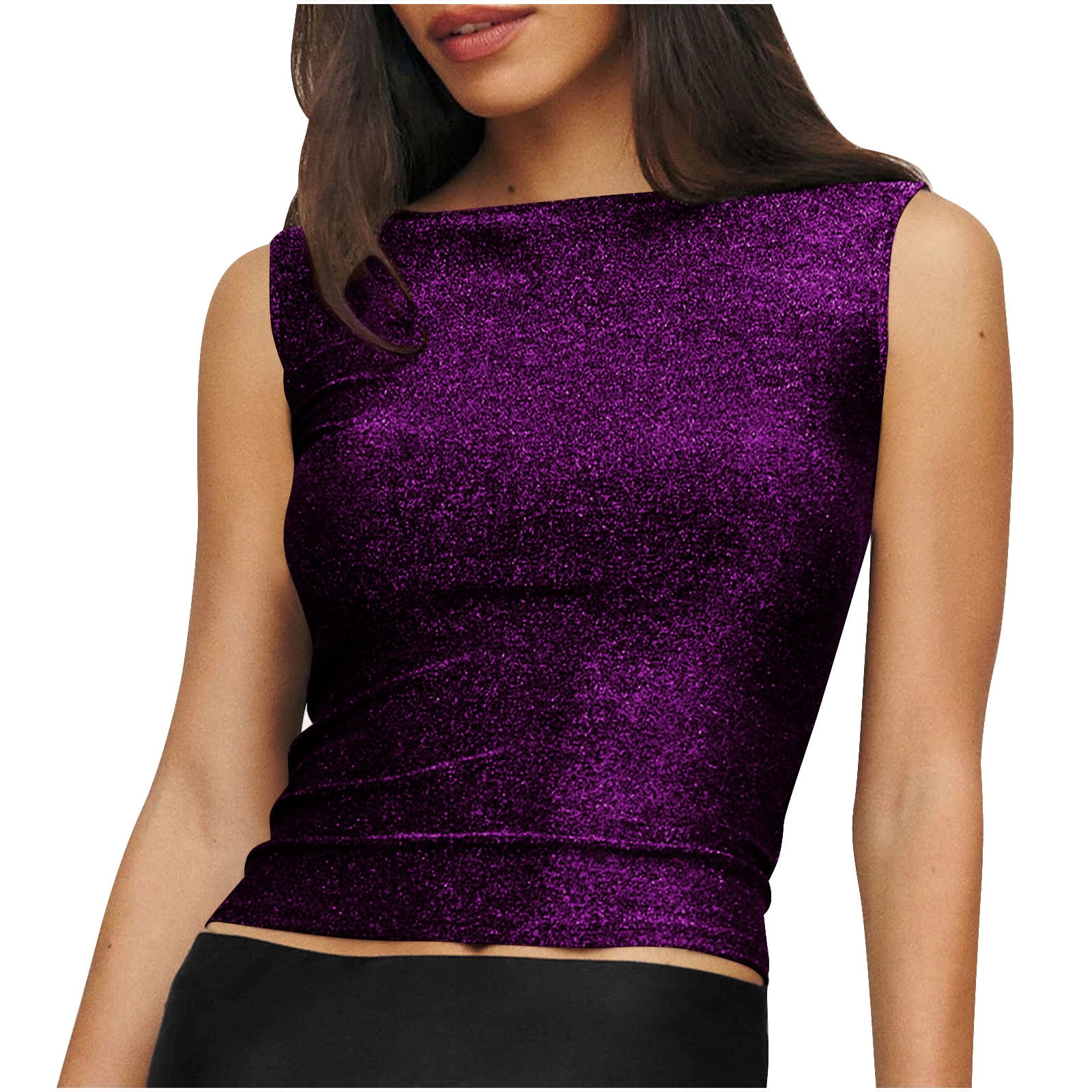 Click here for Aherbiu Sequin Tops For Women Cropped Party Tank T... prices