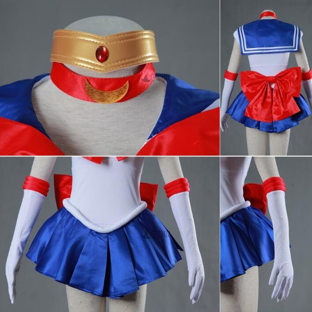 Buy Japanese Anime Sailor Moon Costume, Usagi Blue Suit, Necklace And ...