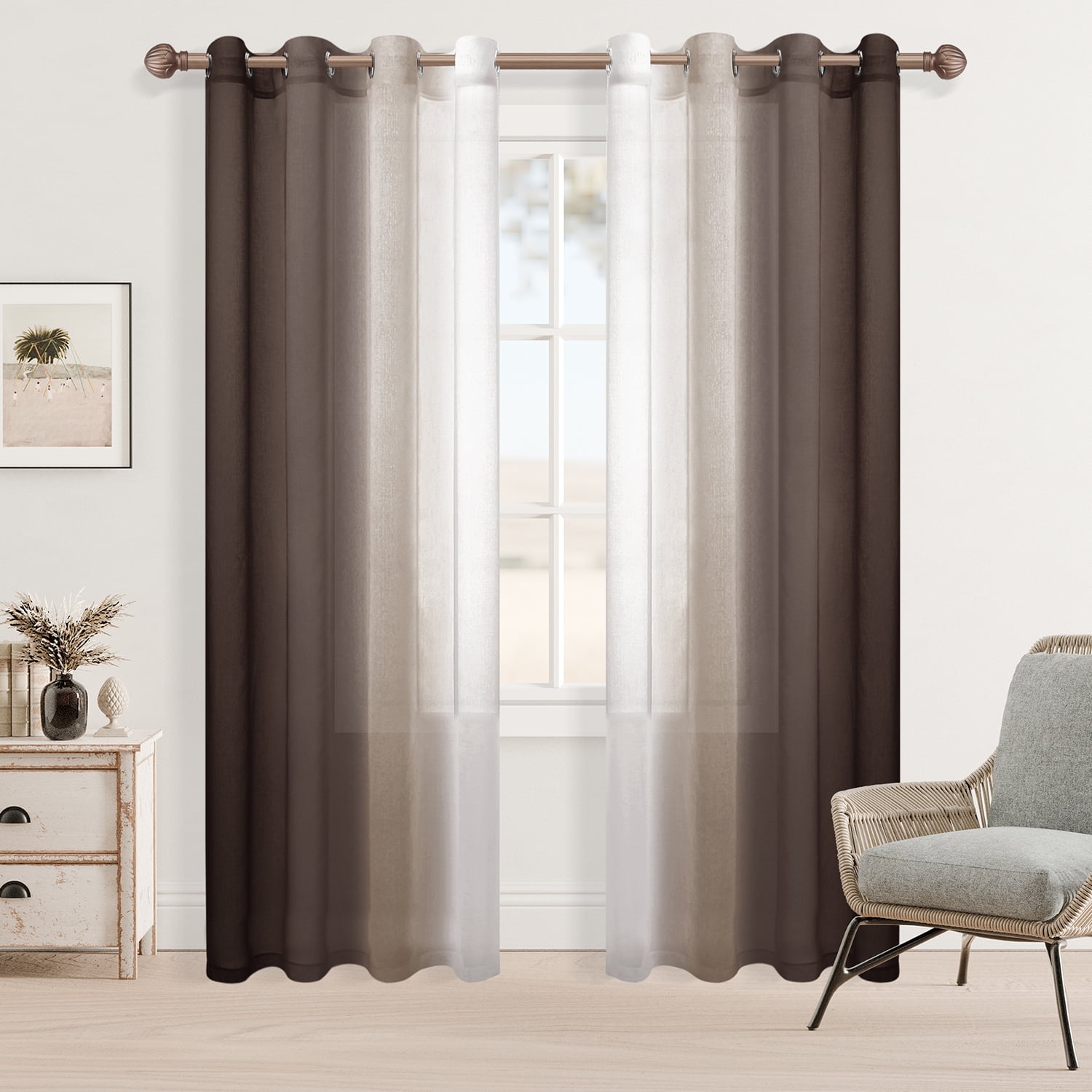 Click here for Hiasan Ombre Sheer Curtains - Gradient Semi Voile... prices