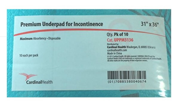 Cardinal Health Protective Underpad Premium Absorbency Extra-Large (31 ...