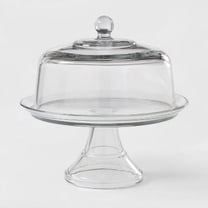 Libbey Selene Tall Multi-function Glass Cake Stand with Dome, Versatile ...