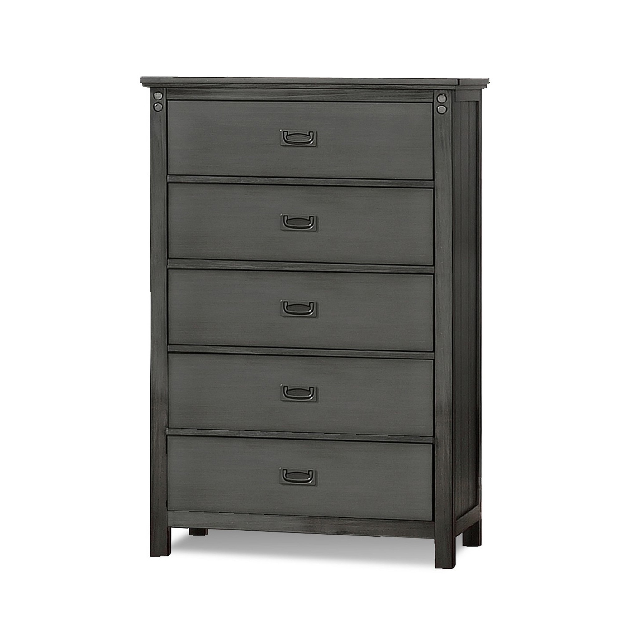 Wynn 52 Inch Classic Wood Tall Dresser Chest, 5 Drawers, Weathered Gray ...
