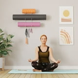 Wallniture Guru 3 Tier Wall Yoga Mat Holder Foam Roller Hanger Yoga Mat ...