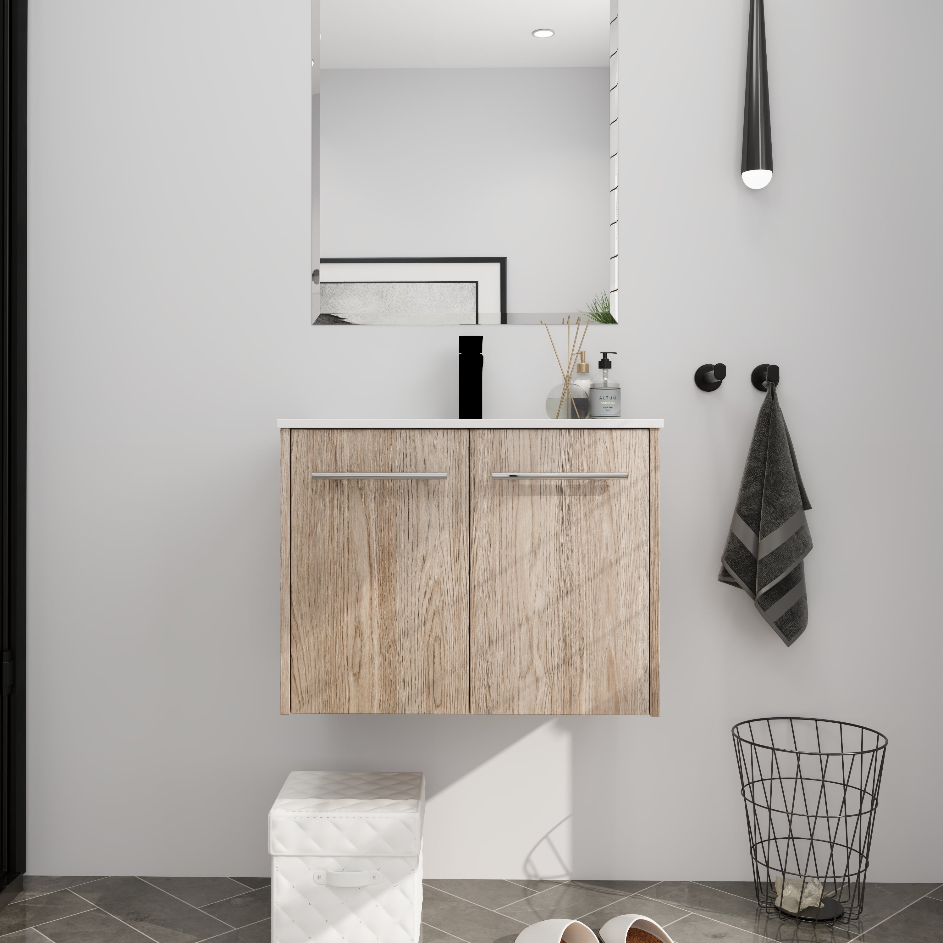 Holaki 24 Inch Wall Mounted Bathroom Vanity (KD-Packing) - Walmart.com