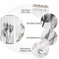 Grey Spring Tulip Floral Bathroom Shower Curtains with 12 Hooks ...
