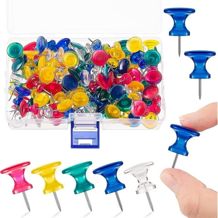 100 Pieces Jumbo Giant Large Push Pins 1 Inch Standard Thumb Tacks ...