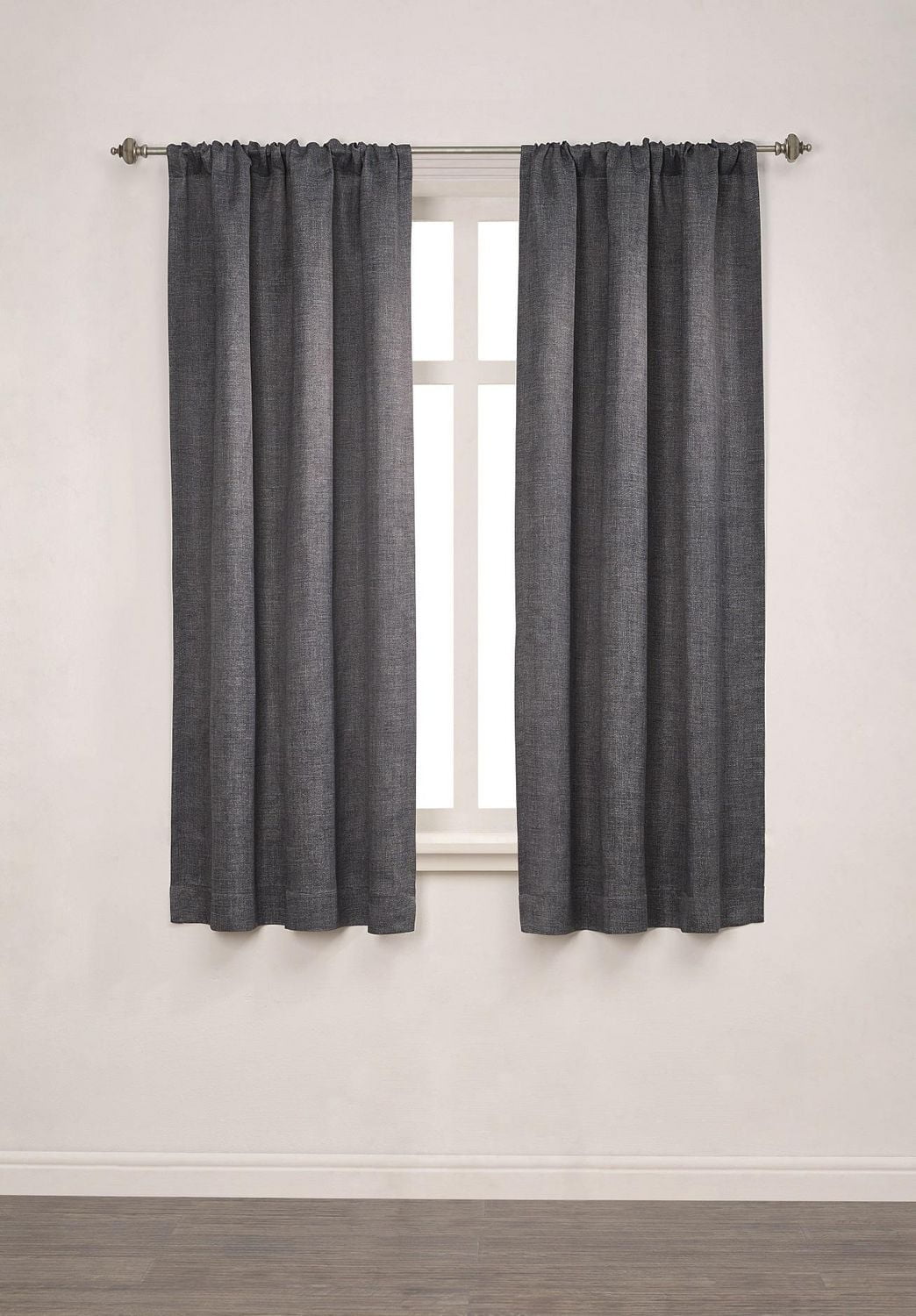 Mainstays Chambray Blackout 63" Window Curtains Panel Pair, 2 Panels ...