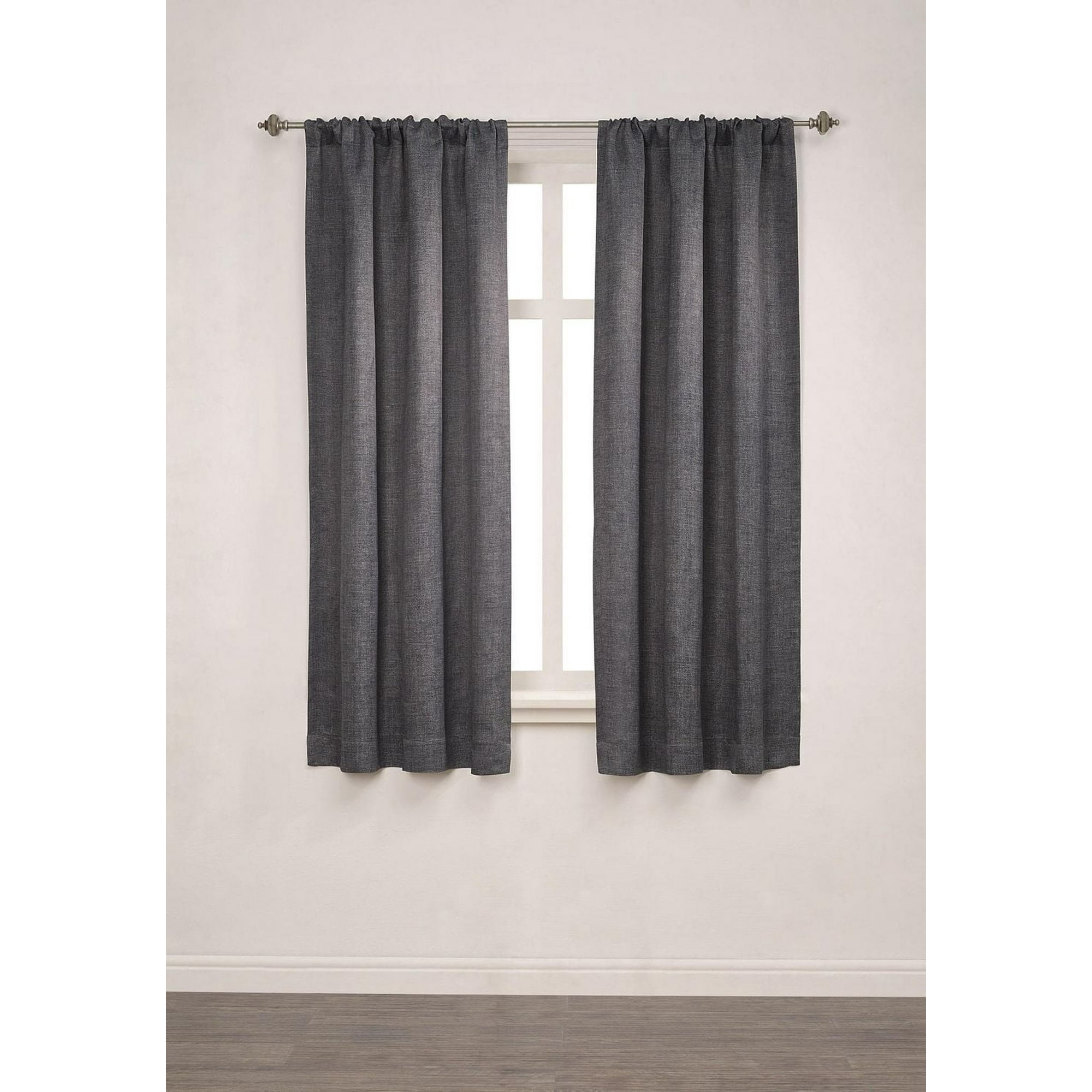 Click here for Mainstays Chambray Blackout 63 Window Curtains Pan... prices