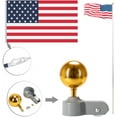 QXDRAGON 25FT Heavy Duty Aluminum Flag Pole Kit, Gold Ball Top, 2Pcs ...