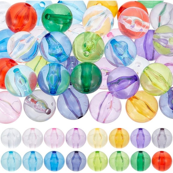 Colorful 1 Box 300Pcs 5 Colors 8mm Blue Glass Beads Round Glasses Beads ...