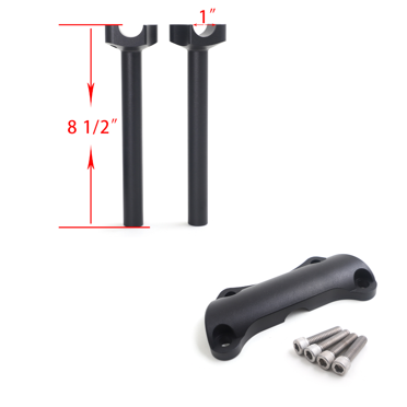 Black 1" Handlebar Riser Extensions For Sportster XL1200X Forty Eight ...