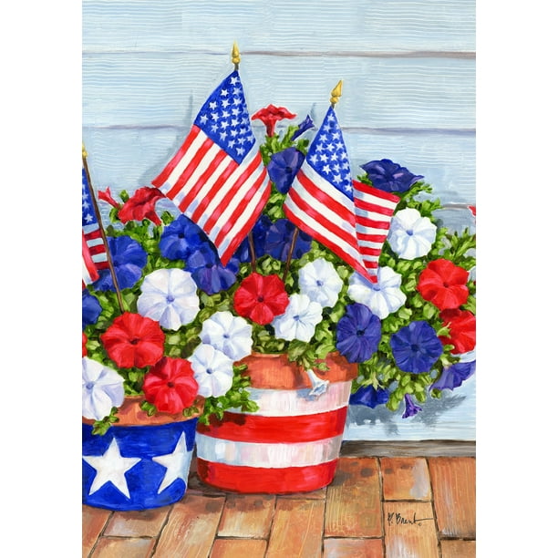 Toland Home Garden Patriotic Pansies House Flag - Walmart.com