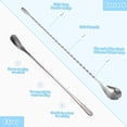 2 Pcs 12 Inch Bar Mixing Spoon Cocktail Spoon Stainless Steel Bar Long ...
