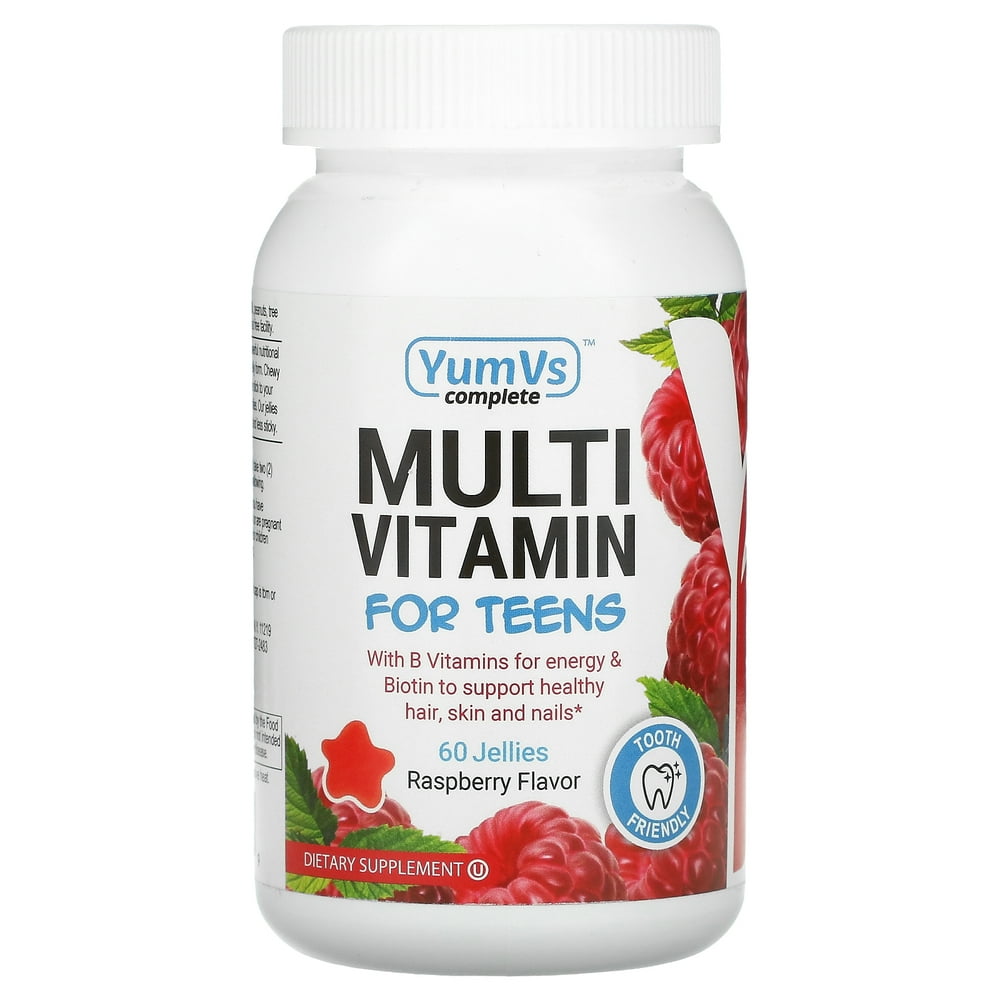 Yum-V's Complete Multivitamin and Mineral for Teens Jellies, Raspberry ...