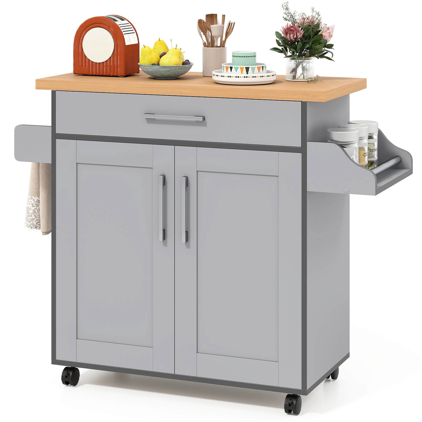 Click here for Costway Kitchen Island 44 Rolling Kitchen Cart Wit... prices
