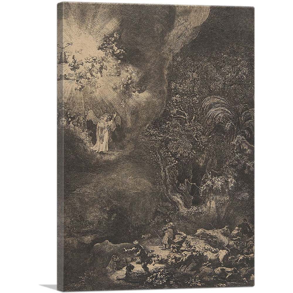 ARTCANVAS The Angel Appearing to the Shepherds 1634 Canvas Art Print by ...