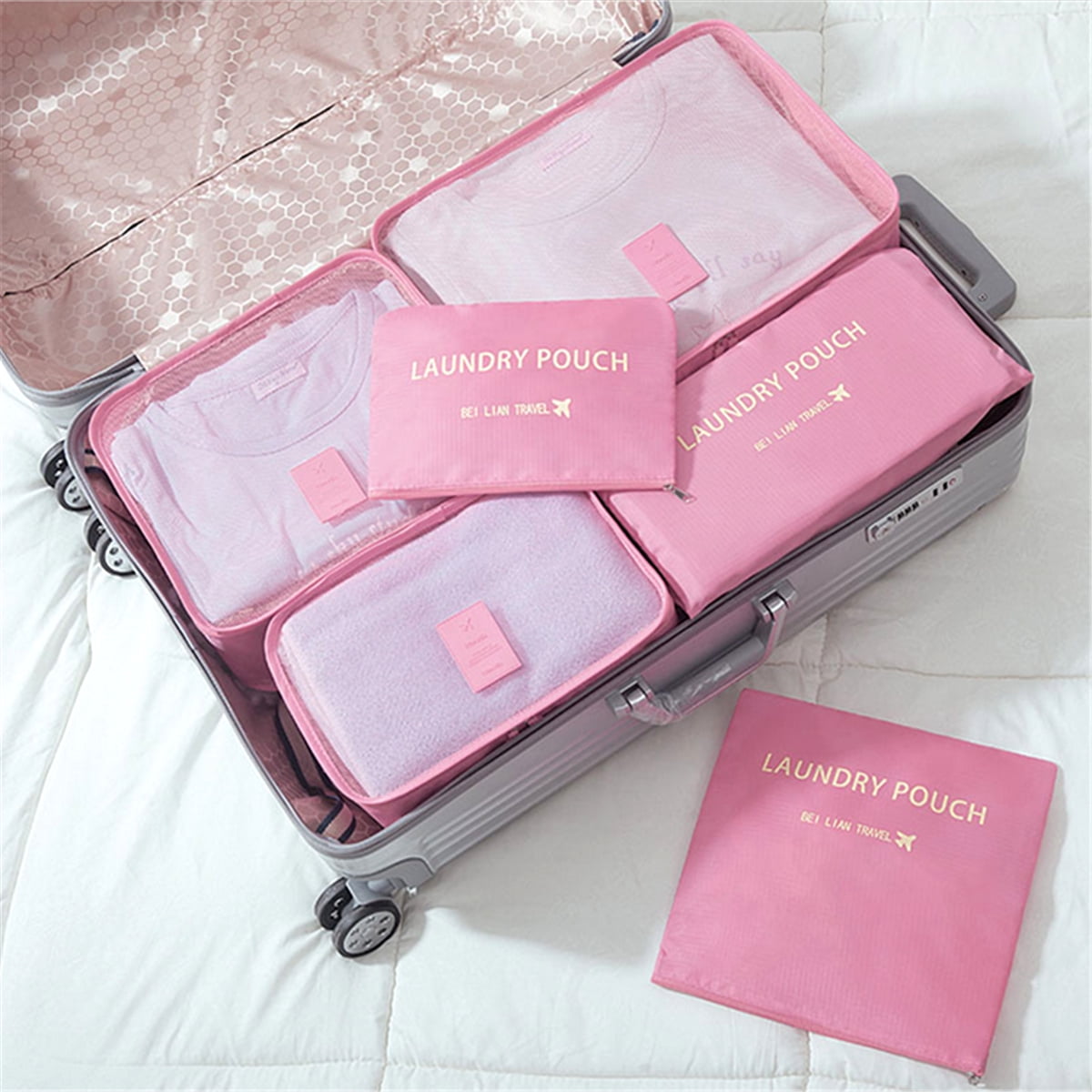 6Pcs/set Travel Storage Bags Multi-functional Clothing Sorting Packages ...