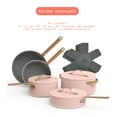 Beautiful 12pc Ceramic Non-Stick Cookware Set, Rose by Drew Barrymore ...