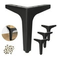 5inch Black Modern Metal Couch Legs Set of 4, Triangle Furniture Feet ...