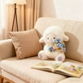 HKEJIAOI Plush Lamb Stuffed Animal Pillow with Rose Bouquet Hat, Soft ...