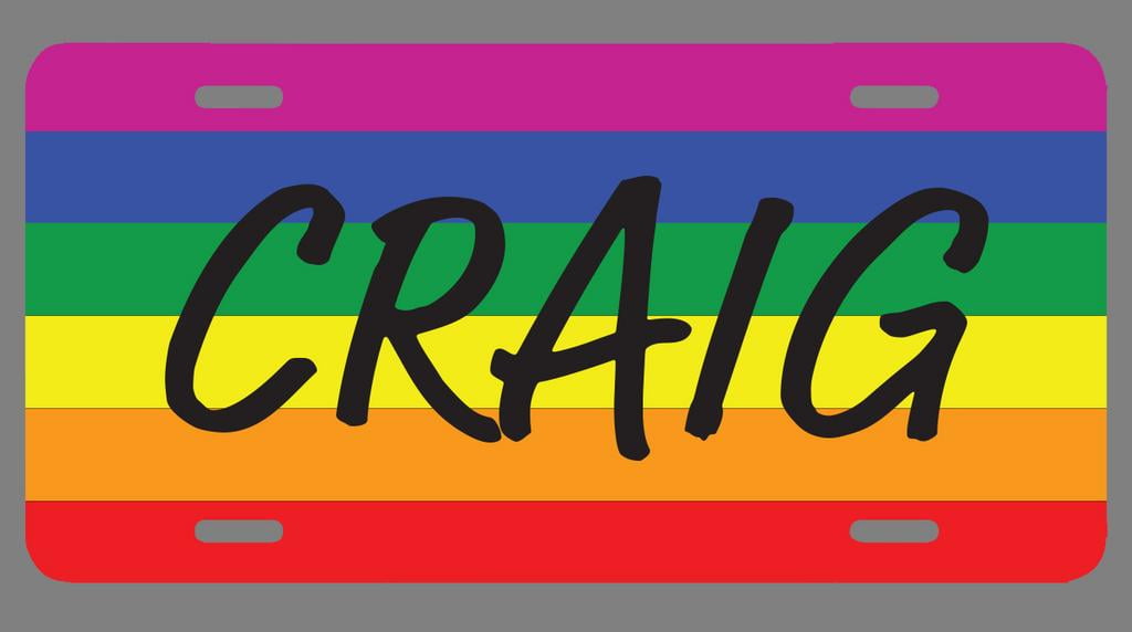 Craig Name Pride Flag Style License Plate Tag Vanity Novelty Metal | UV ...