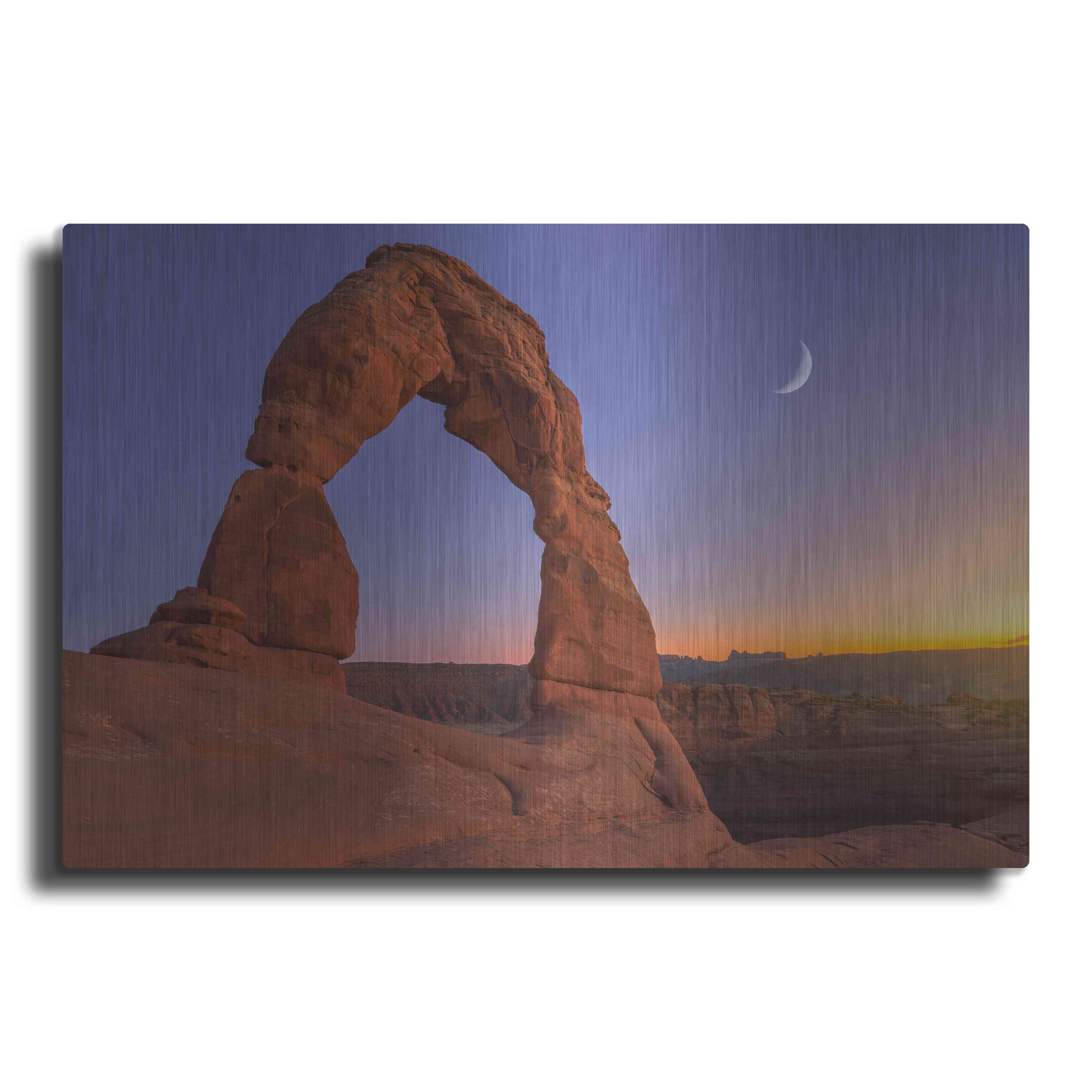 Luxe Metal Art 'Delicate Moon - Arches National Park' by Darren White ...