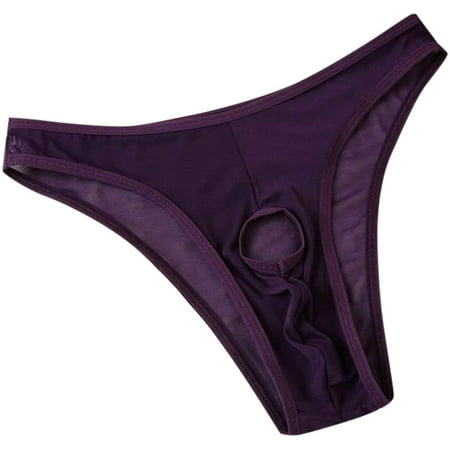 Sexy Mesh Hole Underpanty Thongs Mens Low-Rise Sex Role Play Lingerie ...