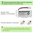 2.4V 300mAh Ni-MH Cordless Phone Battery Pack, Compatible with AT&T and ...