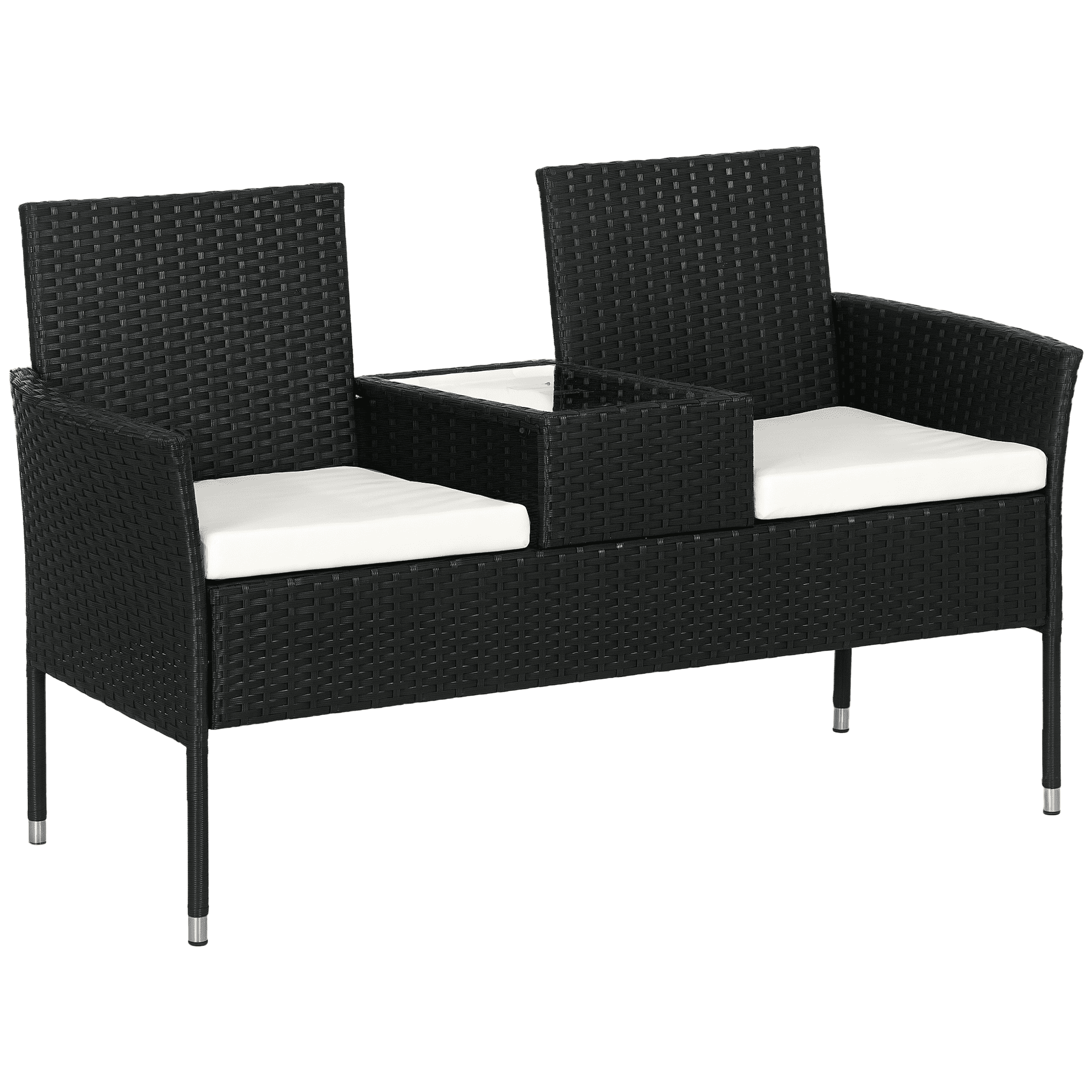 Click here for Outsunny Patio Furniture W/ Mid-Table Pe Rattan Lo... prices