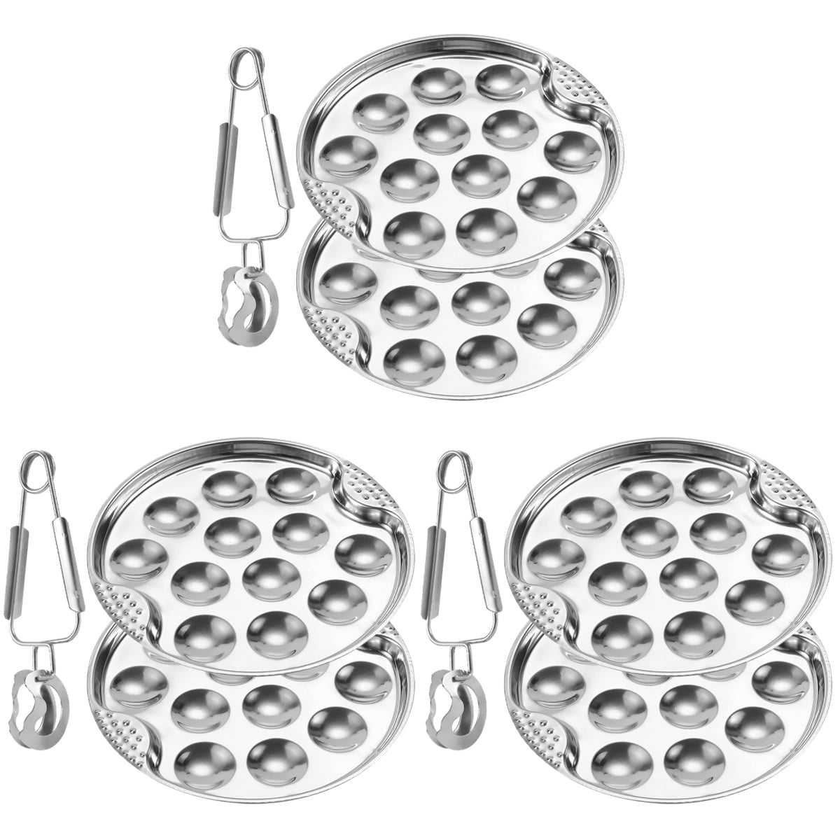 Homemaxs 3 Sets Escargot Baking Dish 12 Compartment Holes Snail ...