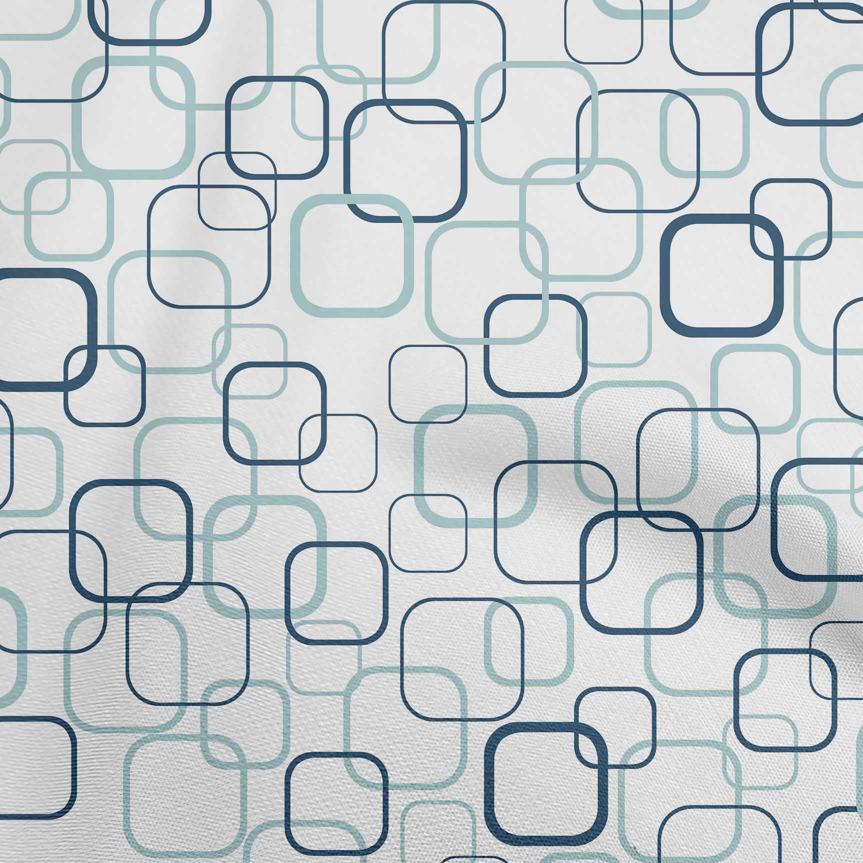 oneOone Cotton Poplin Twill Teal Blue Fabric Geometric Diy Clothing ...