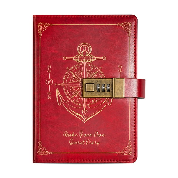 Libreta de contraseñas con candado B6, de cuero, para estudiantes, de ...