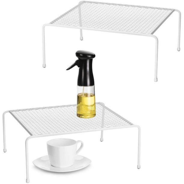 Mimifly Kitchen Cabinet Shelf Organizers - 2 Pack Metal Counter Storage ...