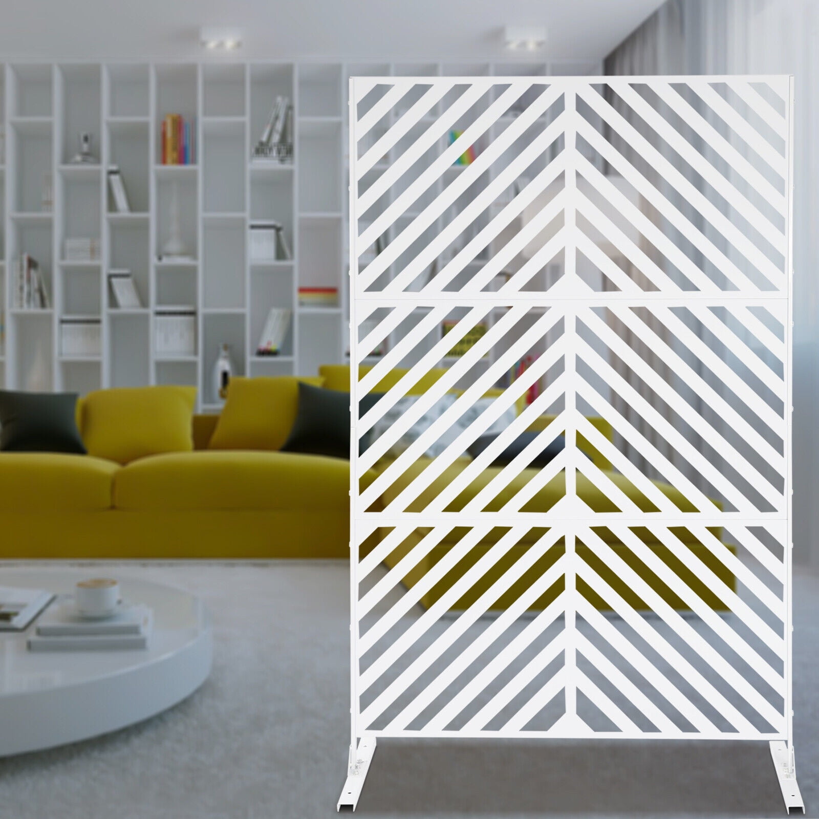White Privacy Screen Outdoor Decor Panels Planter Wall Metal Fence ...