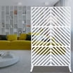 MyGift Outdoor Wooden 3-Panel Trellis, White Wood Lattice Privacy ...